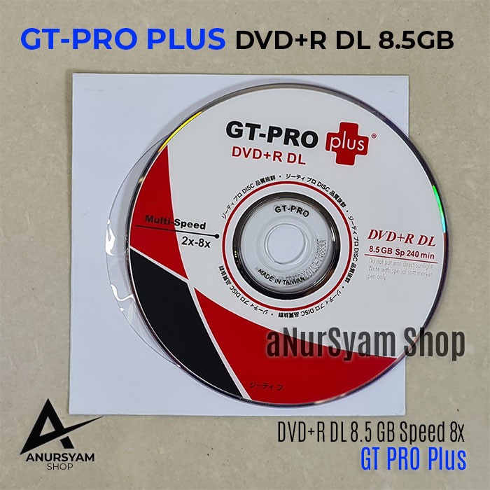 Jual DVD-R 8.5 GB 8x GT-PRO plus Cover Putih / DVD Blank Plus Cover ...