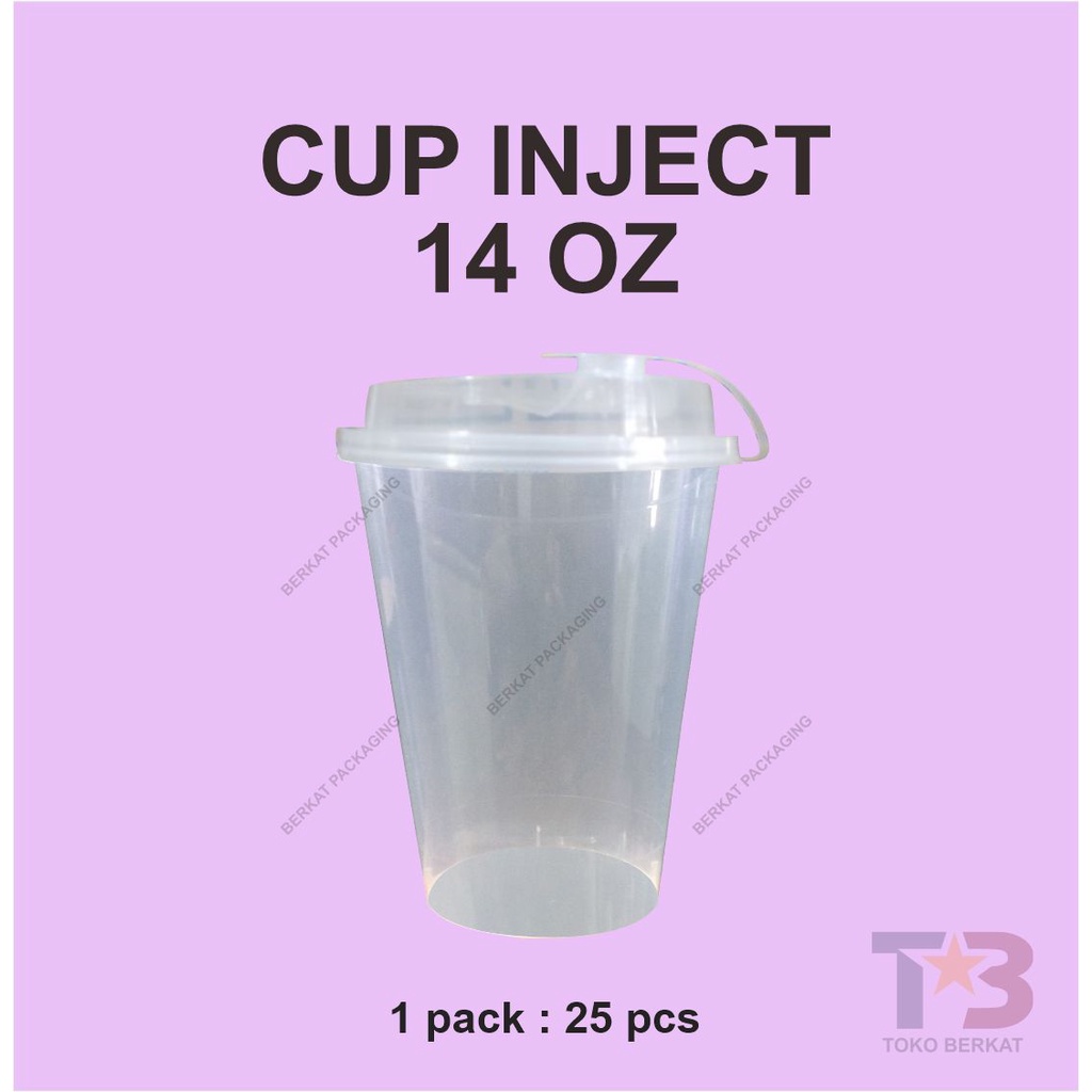 Jual CUP PP INJECTION 14oz 400ml isi 25 PCS PLUS TUTUP / CUP ICE BOBBA ...