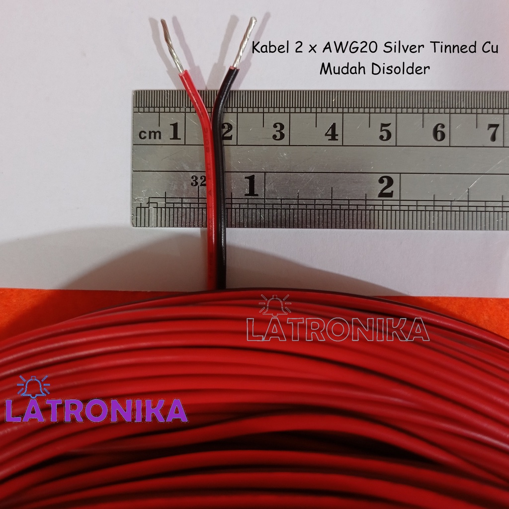 Jual Kabel 2 x AWG20 Silver Tinned Cu Tembaga Mudah Disolder Per Meter 20AWG x 2 Cable AWG 20 ...