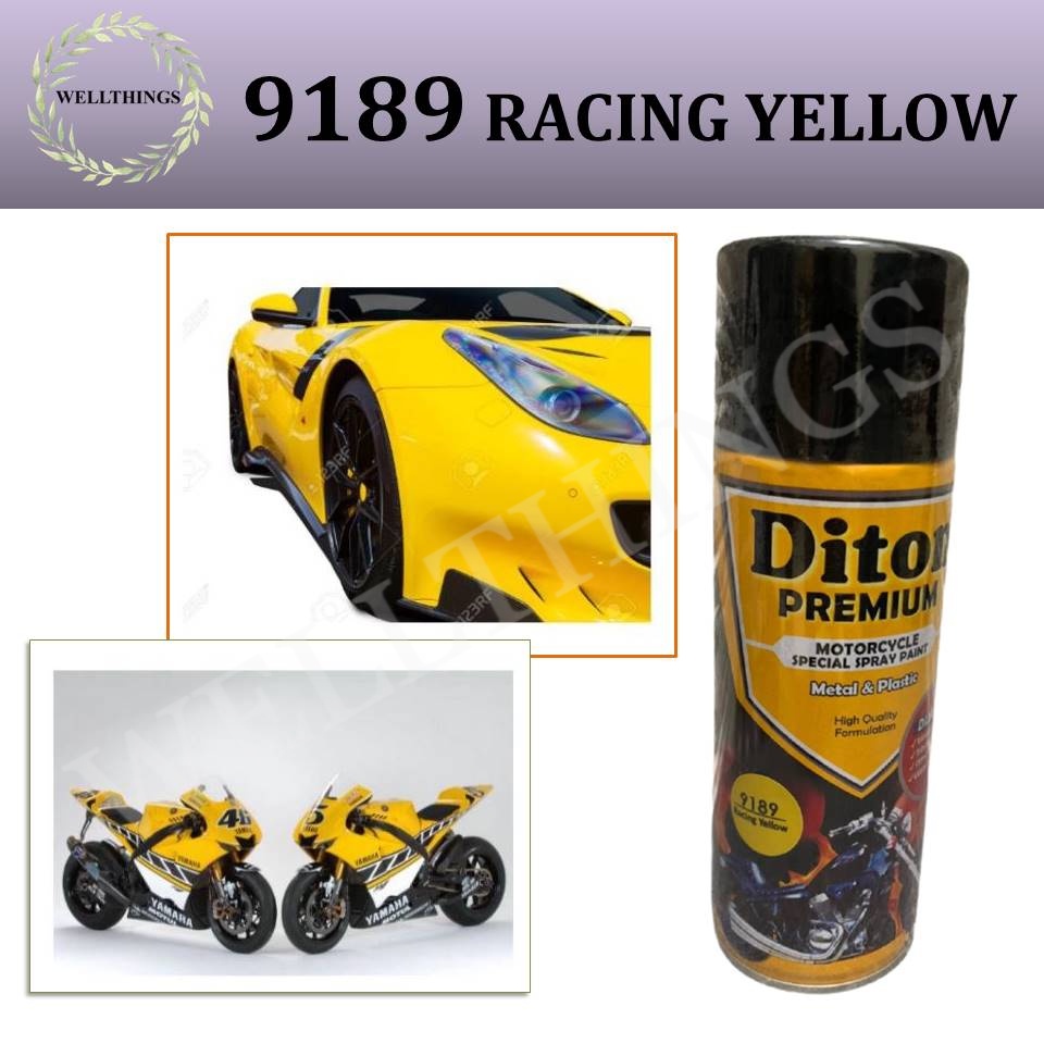 Jual Cat Pilox DITON PREMIUM Racing Yellow 9189 400cc warna kuning ...