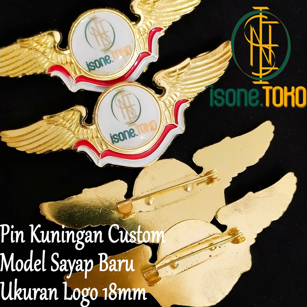 Jual Pin Kuningan Custom Customs Logo Tengah Pin Sayap Wings | Shopee ...