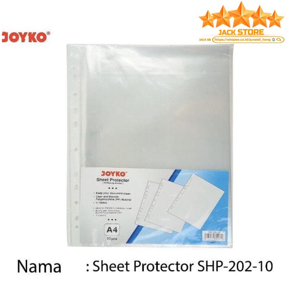 Jual Map Plastik Sheet Protector Joyko SHP-202-10 A4 | Shopee Indonesia