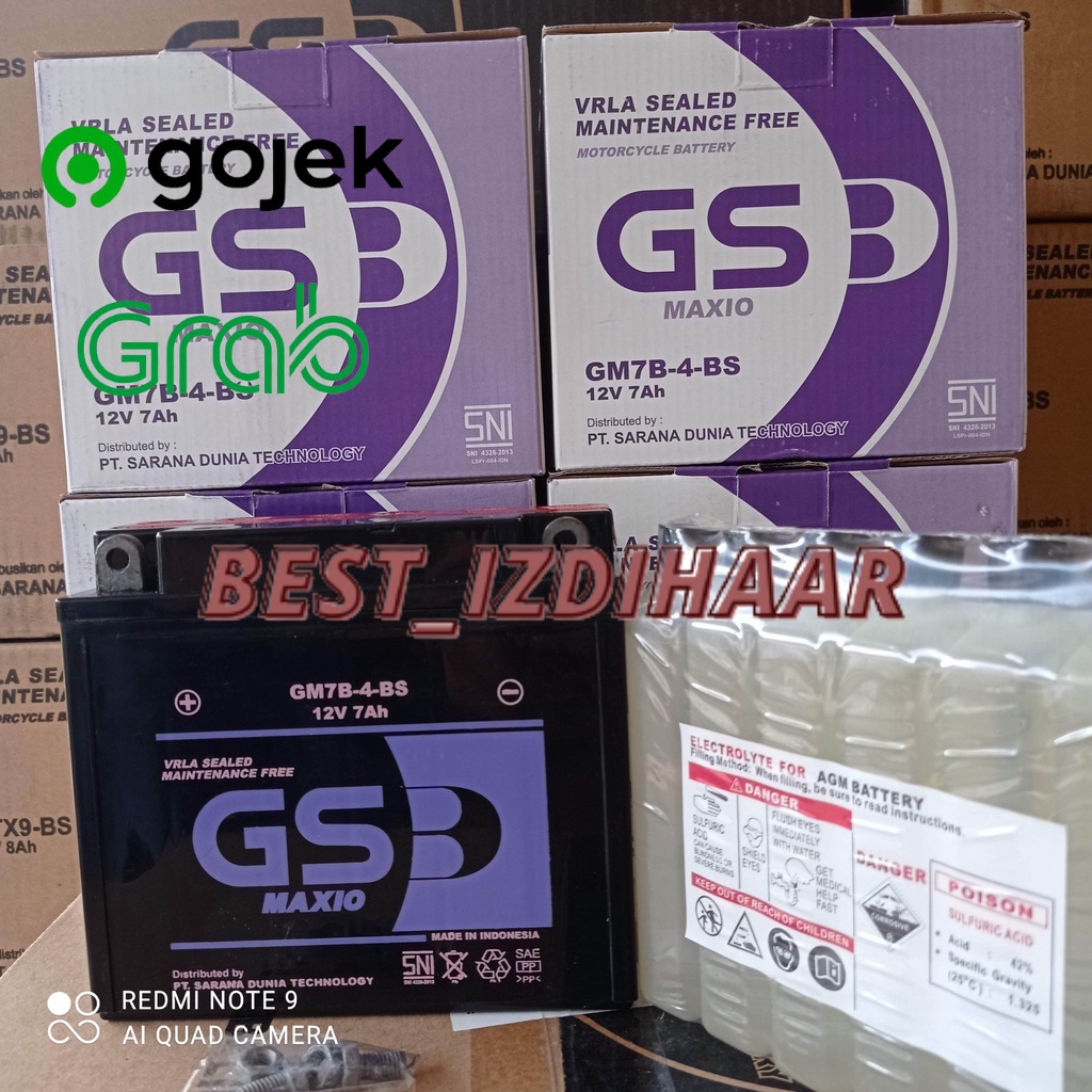 Jual AKI MOTOR KERING GSB GM7B-4-BS MOTOR HONDA TIGER | Shopee Indonesia