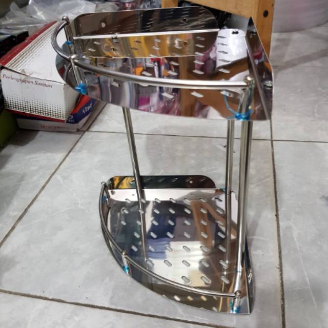 Jual Rak sabun kamar mandi / tempat sabun sudut 2 susun stainless PROMO ...