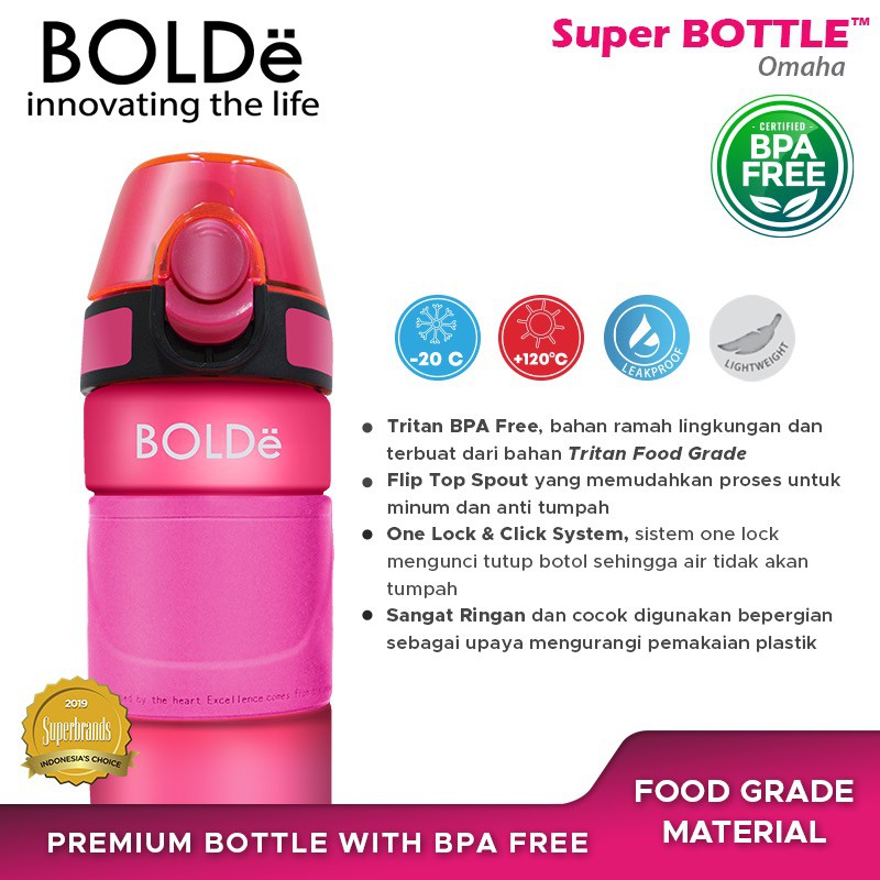 Jual BOLDe Botol Minum BPA FREE FOOD GRADE | Shopee Indonesia