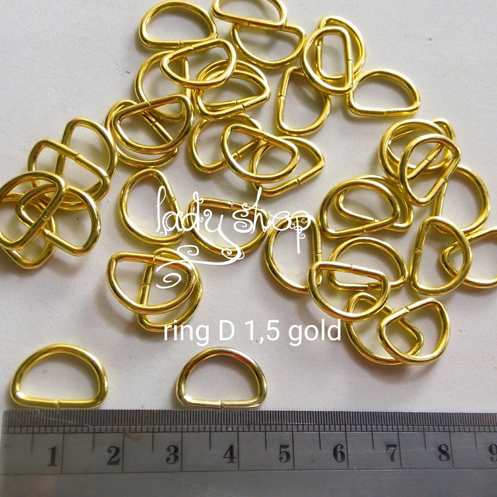 Jual RING D 1,5 TIPIS - GOLD - (12 PCS ) | Shopee Indonesia