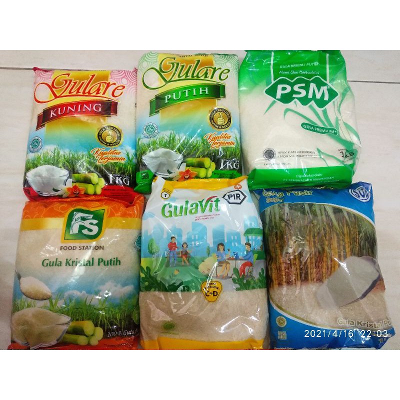 Jual gula pasir kemasan 1kg random | Shopee Indonesia