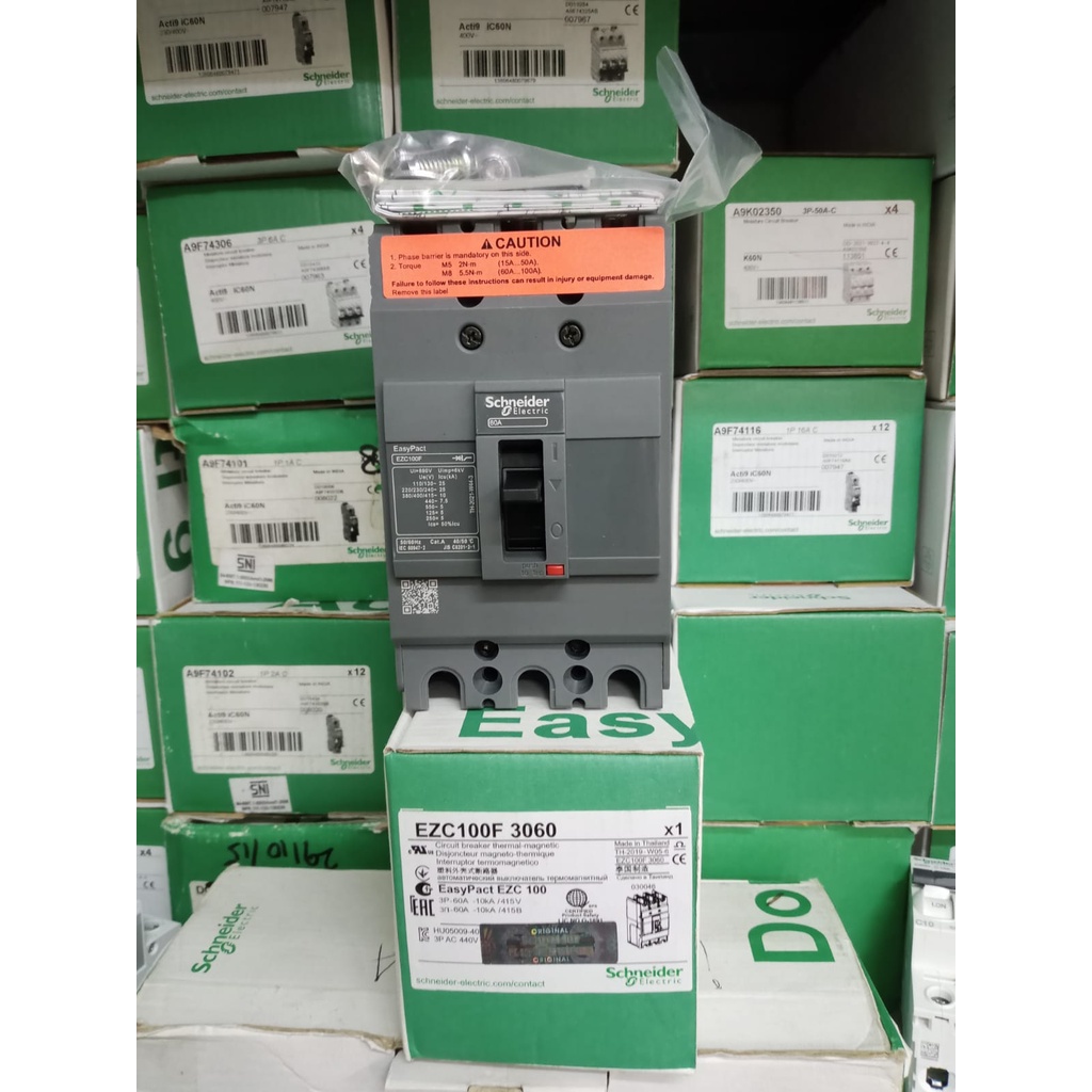 Jual SCHNEIDER MCCB 10KA EZC100F 3P 60A EZC100F3060 | Shopee Indonesia