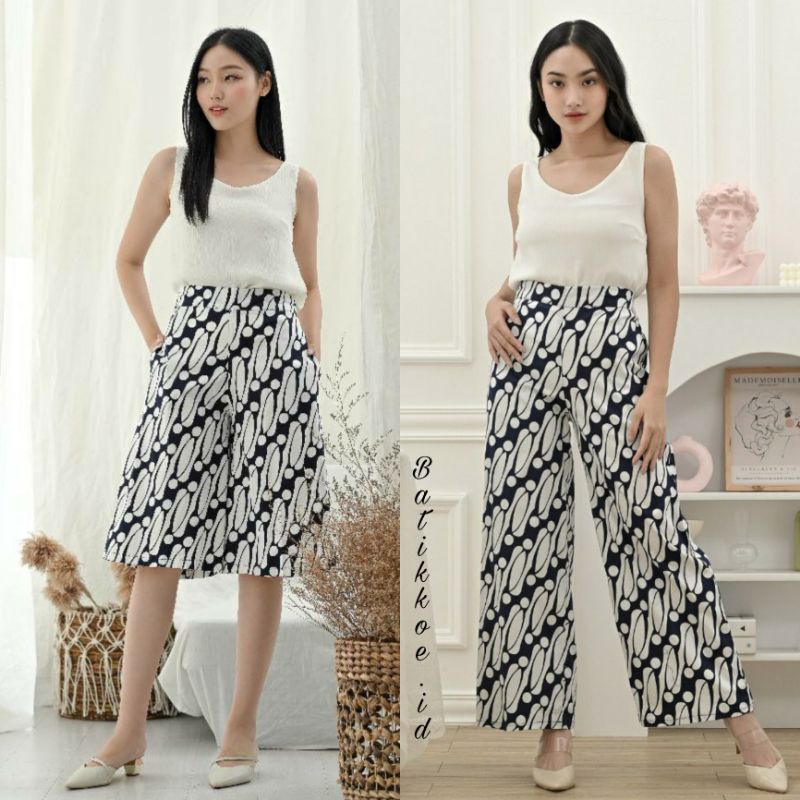 Jual AON Navy 164 &130 - Kulot Batik Wanita / Celana Batik Panjang ...