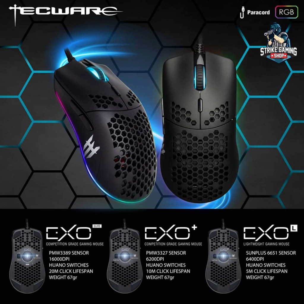 Jual TECWARE EXO ELITE HONEYCOMB RGB GAMING MOUSE | Shopee Indonesia