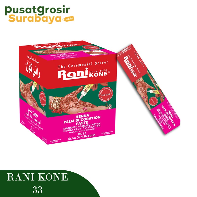 Jual Henna Rani Kone 33 Palm Decoration Paste Extra Dark Reddish 6g ...