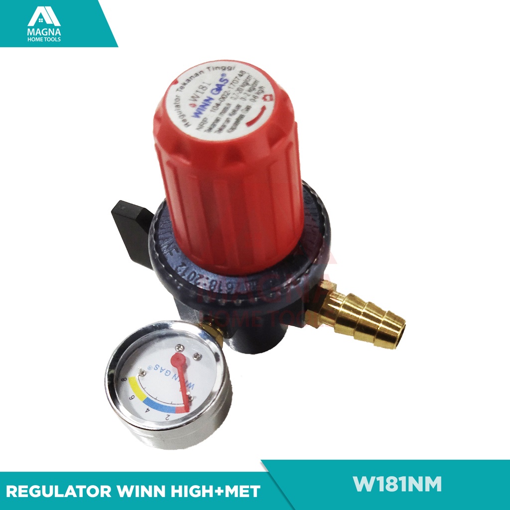 Jual REGULATOR GAS LPG WIN HIGH PRESSURE PLUS METERAN W181M | Shopee ...