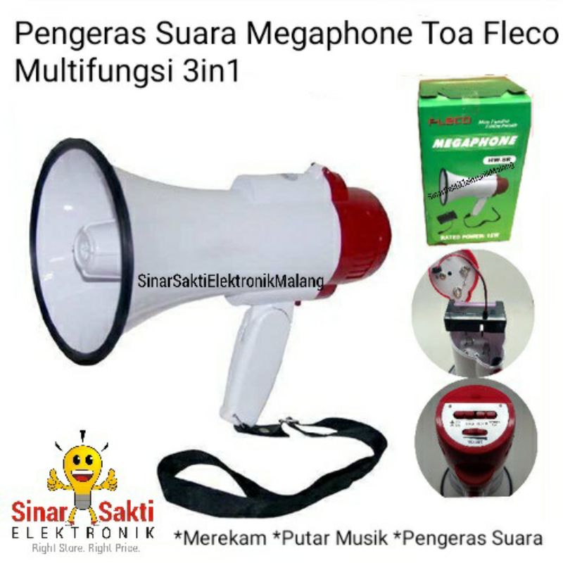 Jual Pengeras Suara Megaphone Toa Fleco Murah Multifungsi Kecil Hw 8r Speaker Demo Alarm Rekam ...