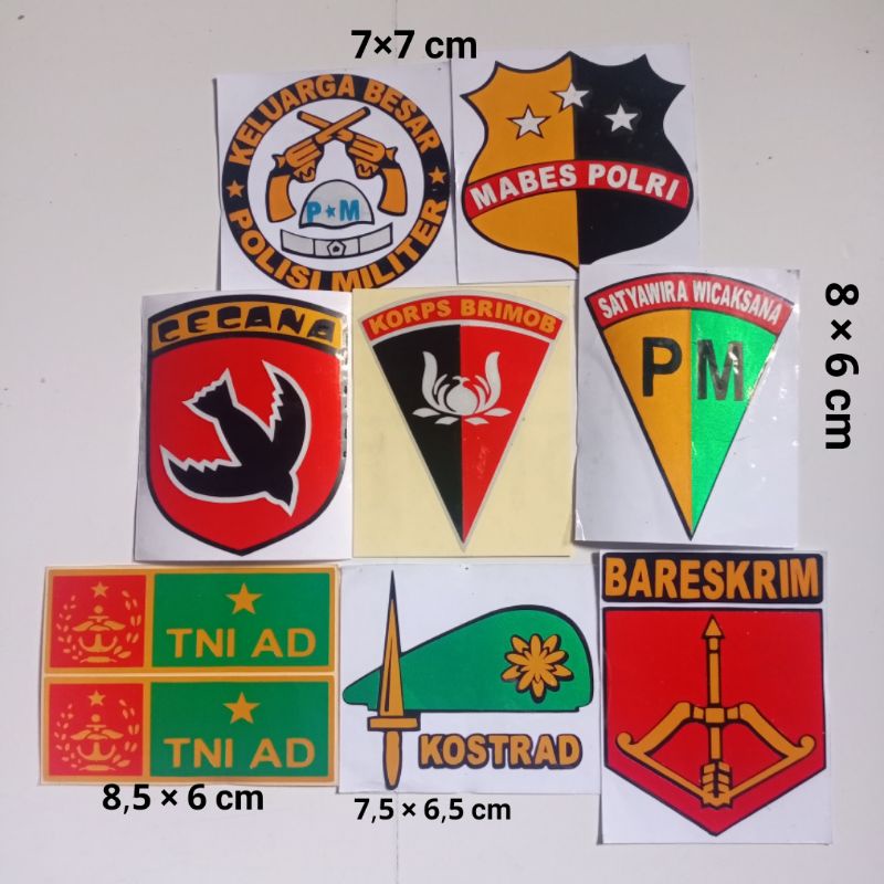 Jual Sticker cutting logo tulisan militer Kostrad Brimob TNI POLRI ...