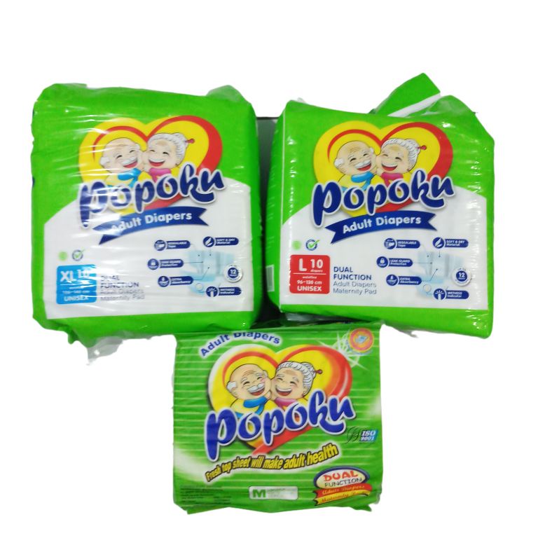 Jual POPOKU ADULT DIAPERS DEWASA ISI 10 PADS/centraltrenggalek | Shopee Indonesia