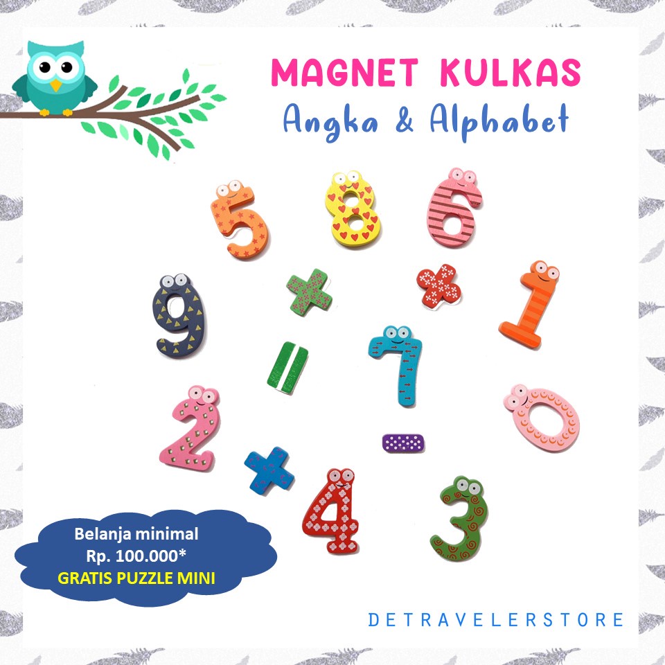 Jual Tempelan Magnet Kulkas Model Angka Huruf Alphabet | Shopee Indonesia