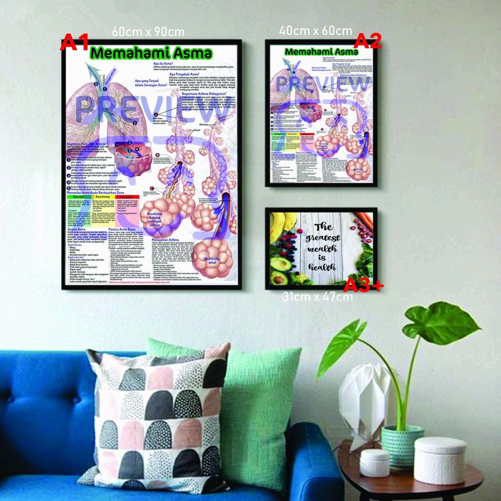 Jual Poster Asma, PPOK, ispa, jangan merokok, bahaya rokok | Shopee ...