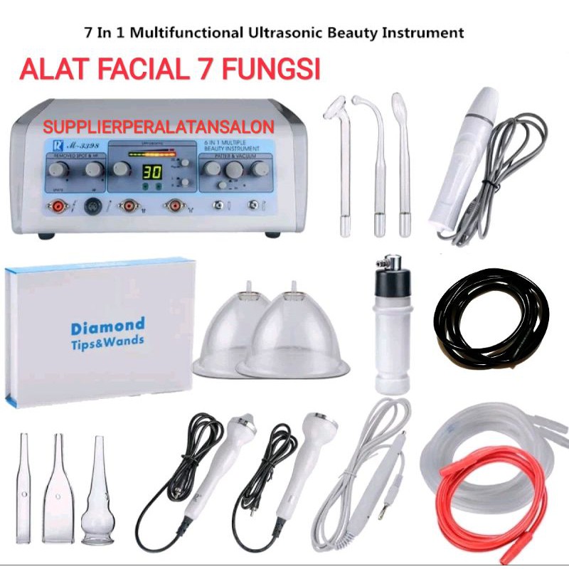 Jual 7in1 Alat facial 7 fungsi Micro dermabrasi Ultrasound Hf Cauter ...