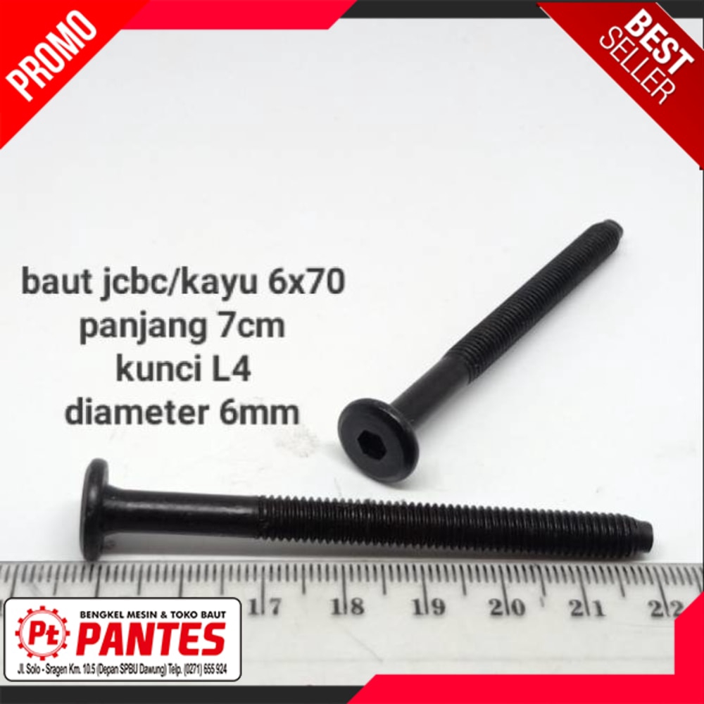 Jual BAUT JCBC 6X70 PANJANG 7CM KUNCI L4 BAUT KAYU BAUT KNOCKDOWN ...