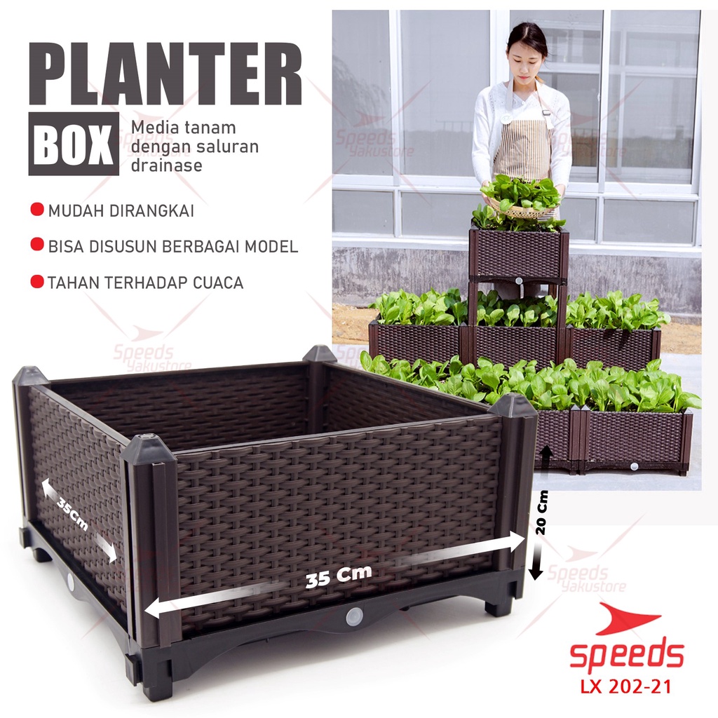 Jual SPEEDS Pot Bunga Planter Box Pot Tanaman Plastik Untuk Tanaman ...
