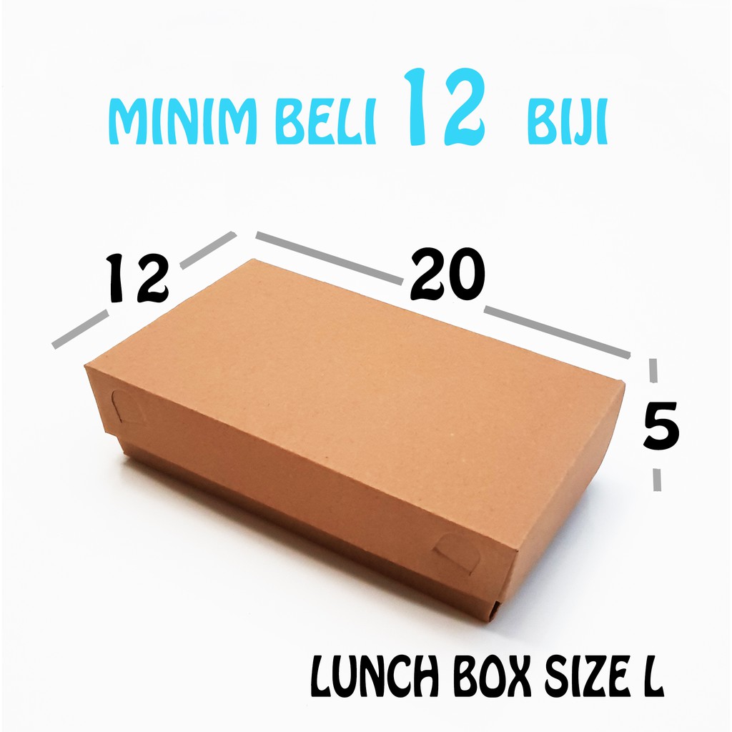 Jual PAPER LUNCH BOX SIZE L LARGE COKLAT KRAFT LAMINATING KOTAK DUS ...