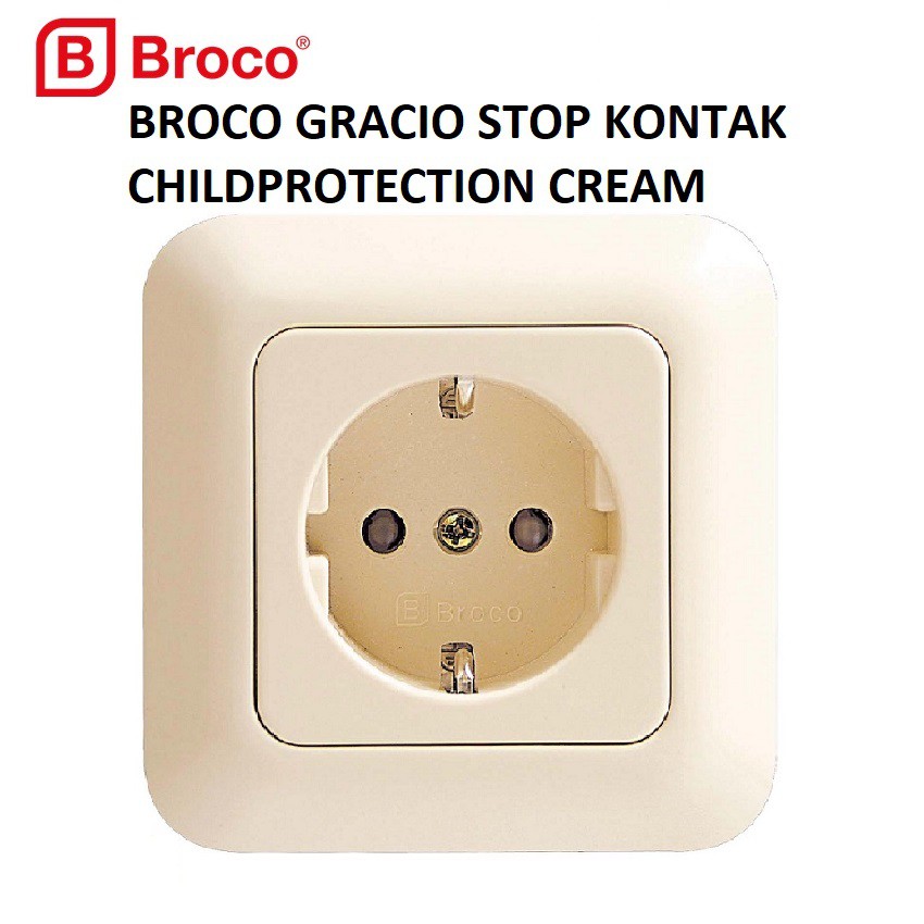 Jual Broco Stop Kontak Gracio 4154 CREAM With Child Protection | Shopee ...