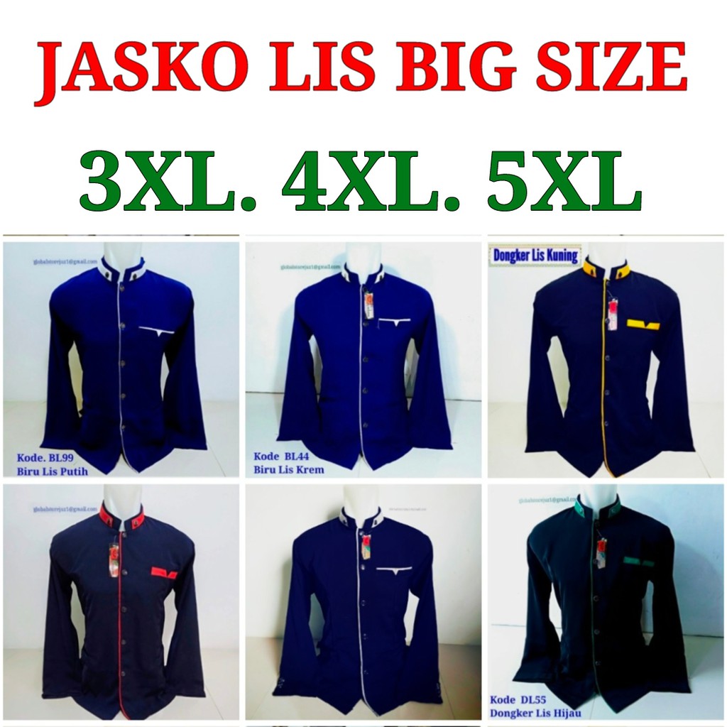 Jual JASKO LIS POLOS BIG SIZE JUMBO / JAS JUMBO / KOKO JUMBO / BUSANA ...