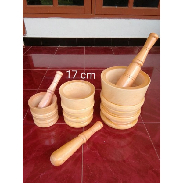 Jual Lumpang Kayu / Alata Tumbuk Tradisional Kayu ukuran Medium tinggi ...