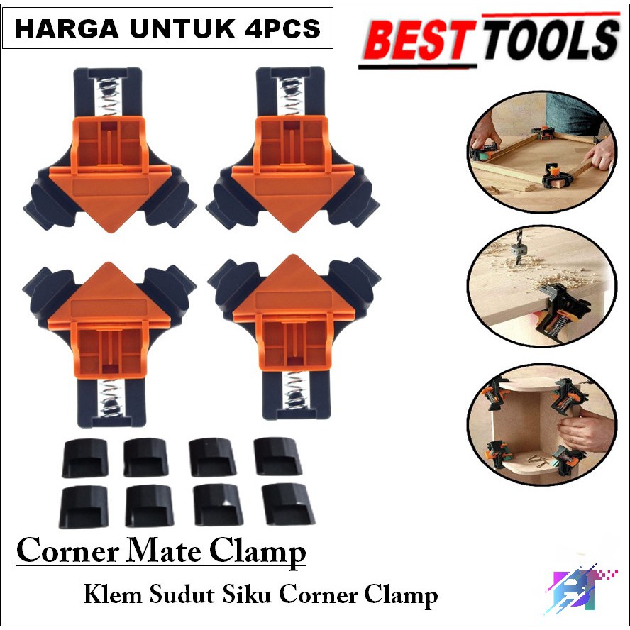 Jual Corner Mate Spring Clamp Set 4pcs Klem Sudut Siku Catok Quick ...