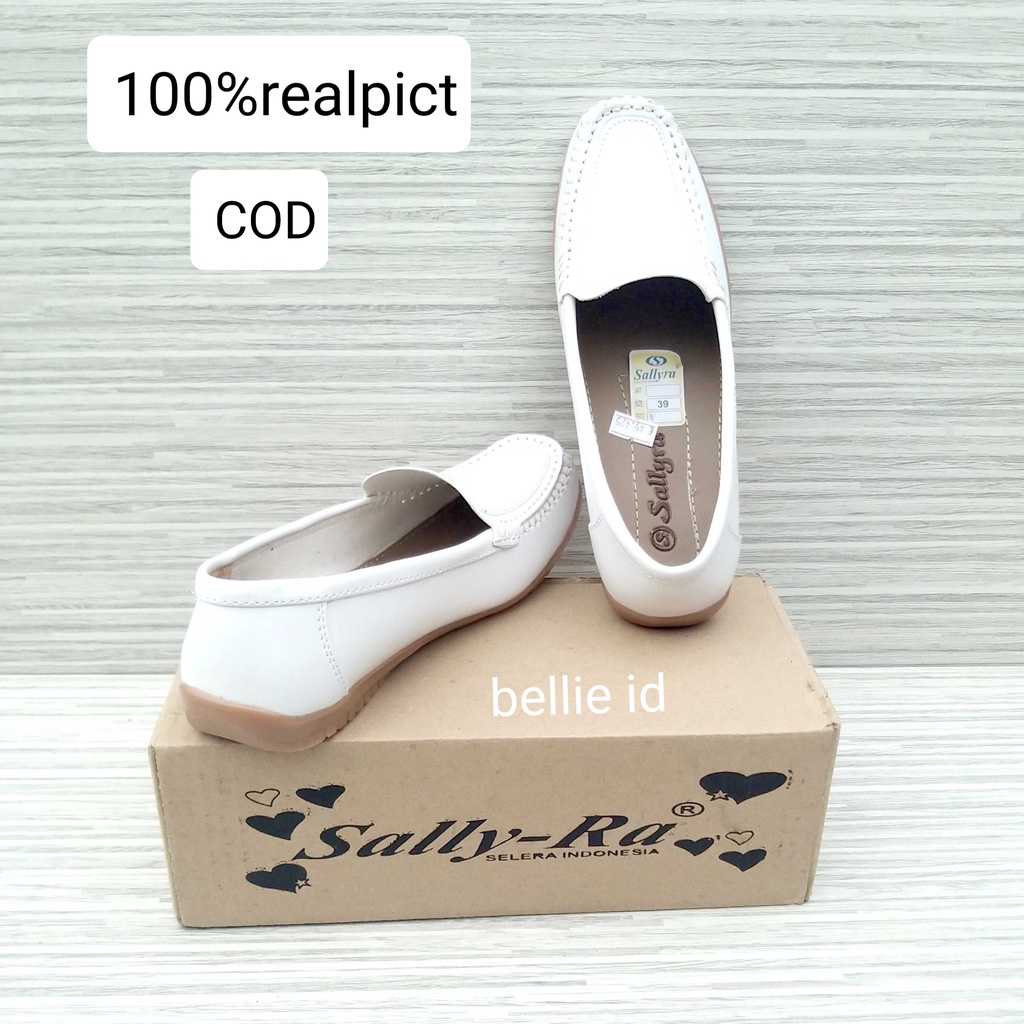 Jual Sepatu pantofel sallyra putih perawat sepatu formal wanita kantor ...