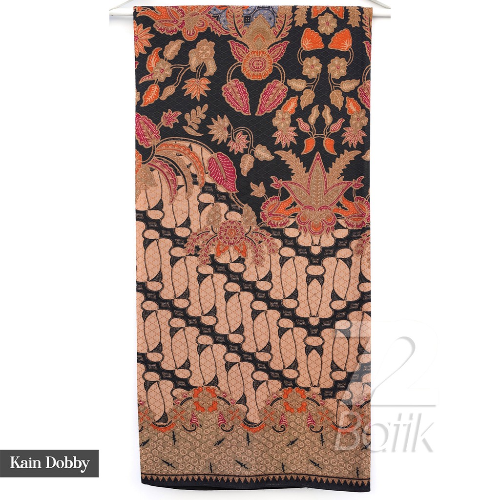 Jual BAHAN BATIK PREMIUM Dobby Dobi Dobbi Dolbi Motif Parang Hitam ...