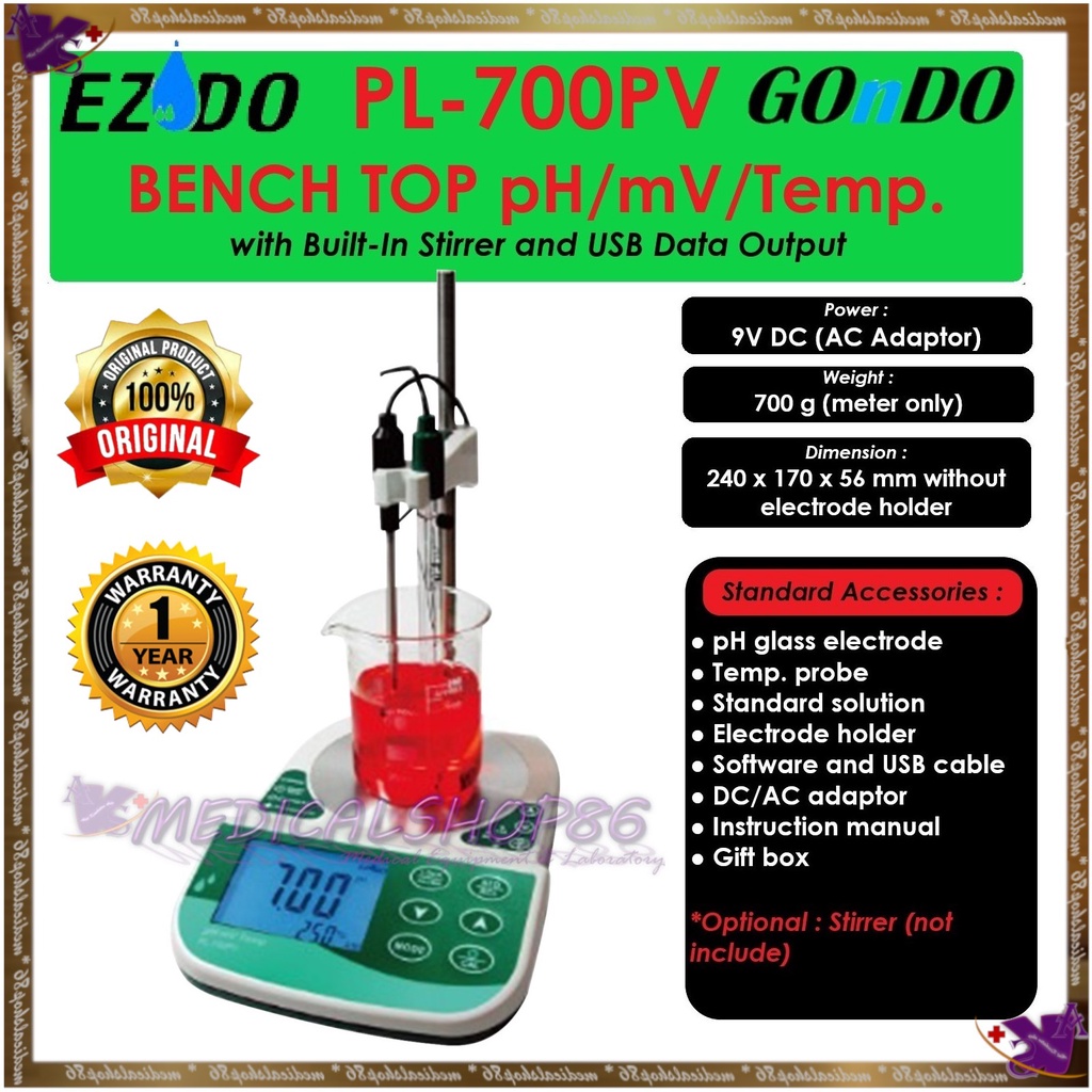 Jual PL-700PV Bench Top Meter for pH, mV, Temperature. EZDO GONDO ...