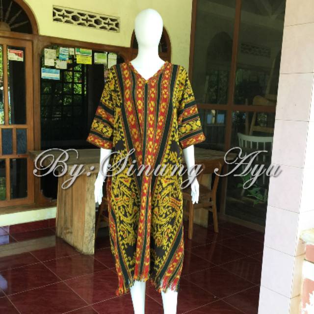 Jual KAFTAN TENUN IKAT JEPARA SHABU GRINGSING | Shopee Indonesia