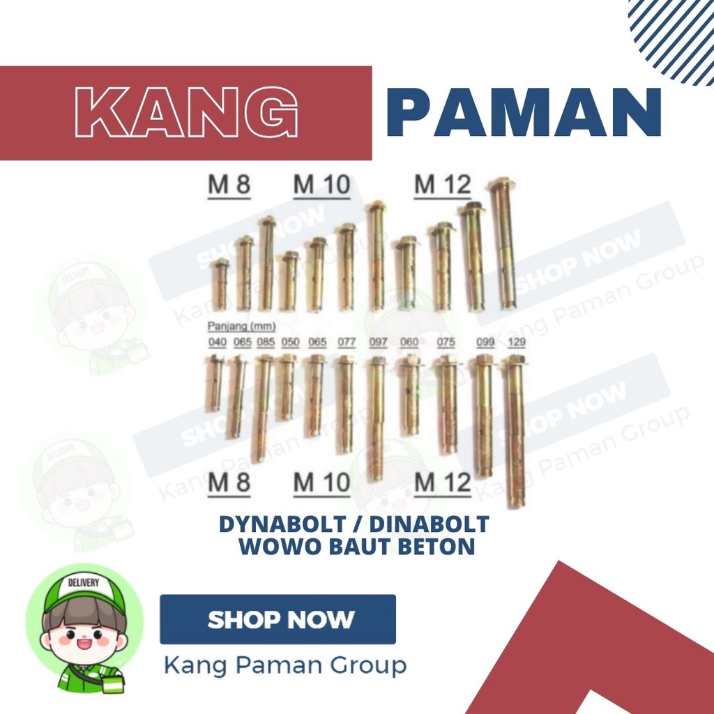 Jual Dynabolt / Dinabolt Wowo 8 x 65 Baut Beton | Shopee Indonesia