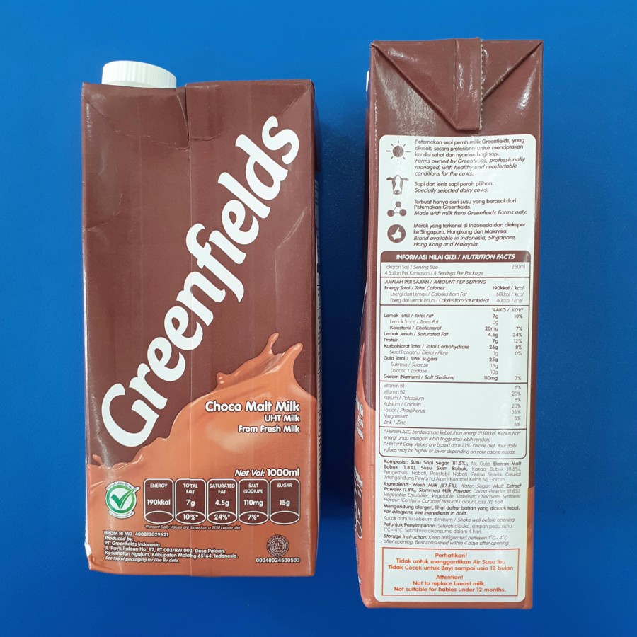 Jual Susu Greenfield 1 liter chocomalt coklat | Shopee Indonesia