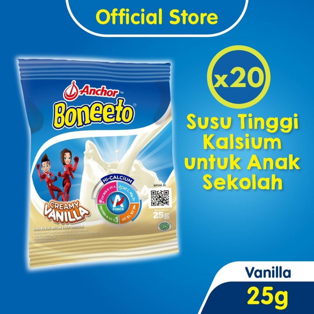 Jual Boneeto Susu Bubuk Anak Sekolah Creamy Vanilla 20 x 25g - Nutrisi ...