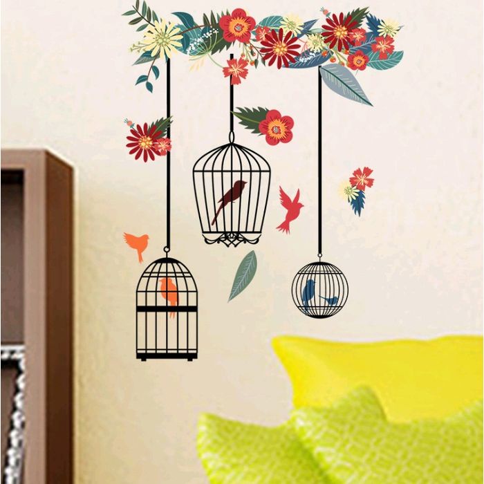 Jual Stiker Dinding / Stiker Kaca / Wall Sticker (3 Sangkar Burung ...