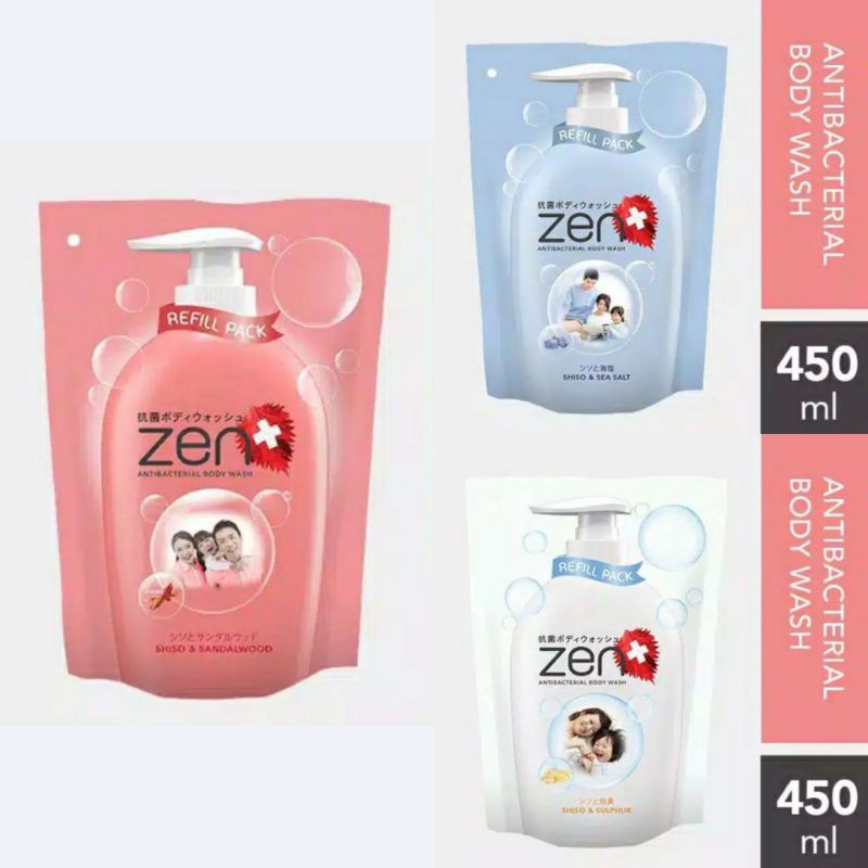 Jual ZEN SABUN CAIR ANTI BAKTERIAL REFILL POUCH 450ML | Shopee Indonesia