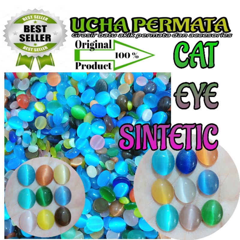 Jual Batu akik cat eye mata kucing sintetic cat eye hitam hijau kuning ...