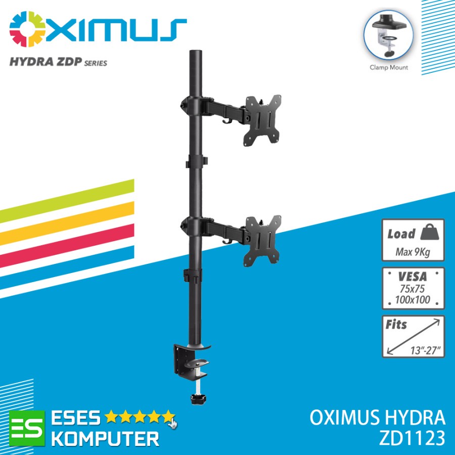 Jual Bracket Monitor OXIMUS HYDRA ZD1123 | Dual Monitor LCD LED Jepit ...