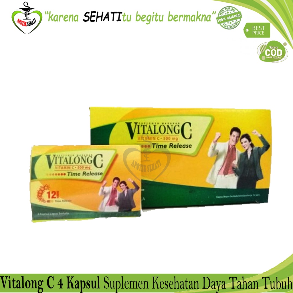 Jual VITALONG C STRIP 4 TABLET VIT C DAYA TAHAN TABUH | Shopee Indonesia