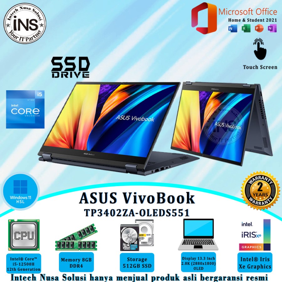 Jual ASUS ZenBook Flip TP3402ZA-OLEDS551 i5-12500H 8GB 512GB SSD ...