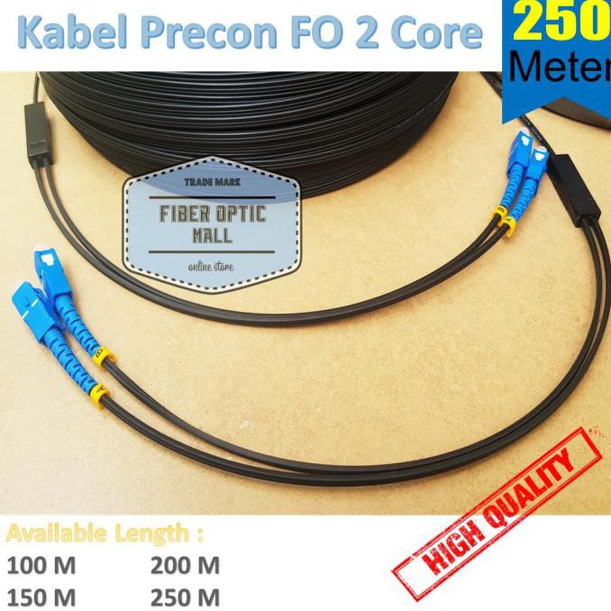 Jual KABEL PRECON 2 CORE 250 meter Dropcore FO Fiber Optik Siap Pakai ...