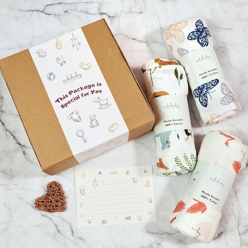 Jual GIft Box + Card Only (untuk isi 2-3 Muslin Swaddle) | Shopee Indonesia