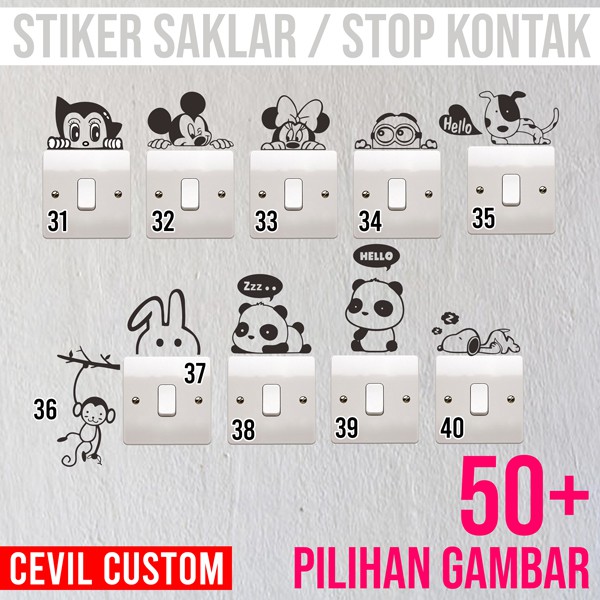Jual Stiker saklar lampu wall sticker custom lucu 3 | Shopee Indonesia