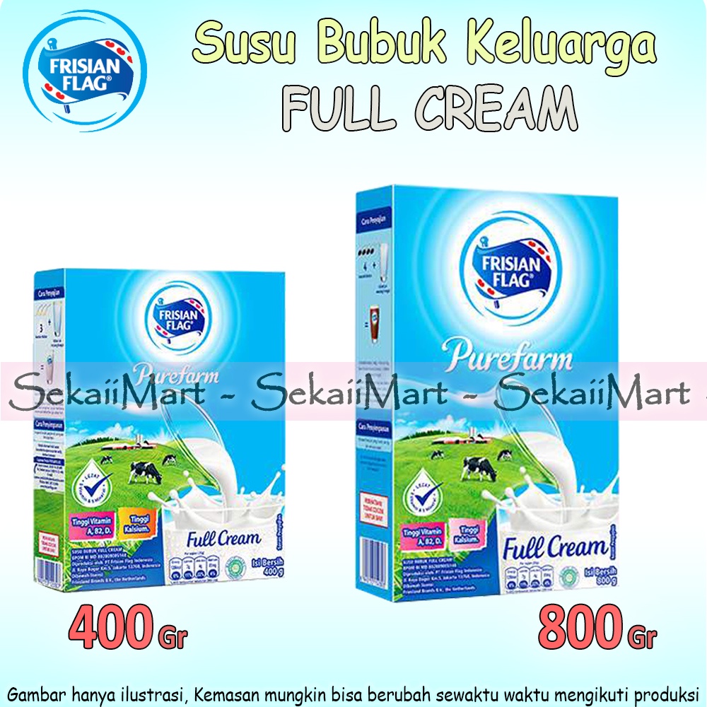 Jual FRISIAN FLAG Pure Farm Full Cream - Susu Bubuk Keluarga 400g / 800g | Shopee Indonesia