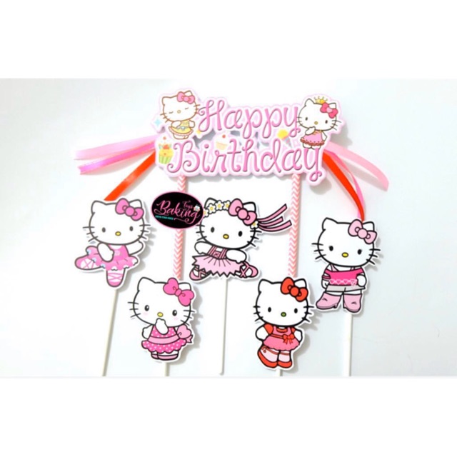 Jual Hello Kitty HBD Topper Cake Birthday / Hiasan Kue Ulang Tahun ...