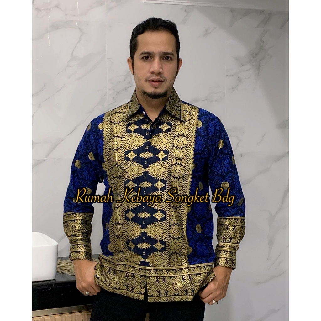 Jual KEMEJA DIANDRA MOTIF SONGKET PALEMBANG FULL PURING UNTUK COUPLE ...