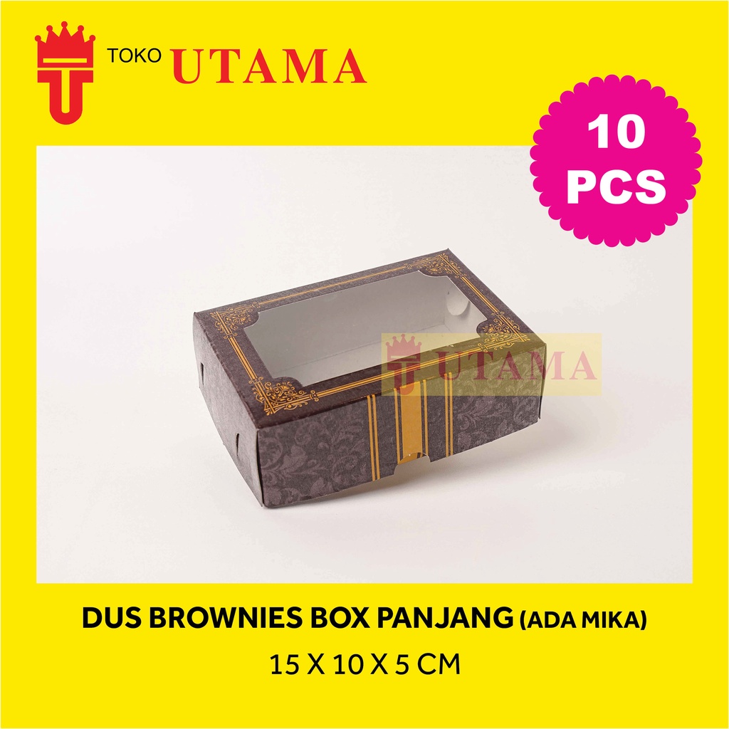 Jual (10pcs) 15 x 10 x 5 CM Brownies Kotak Box Dus Dos Mika Coklat ...