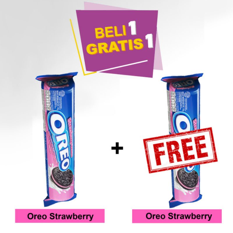 Jual Oreo Roll Strawberry 123.5 gr buy 1 get 1 HALAL! | Shopee Indonesia